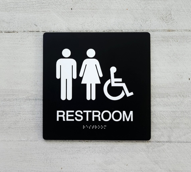 Restroom Sign - All Gender ADA Compliant, Metal Sign and Acryllic Sign ...