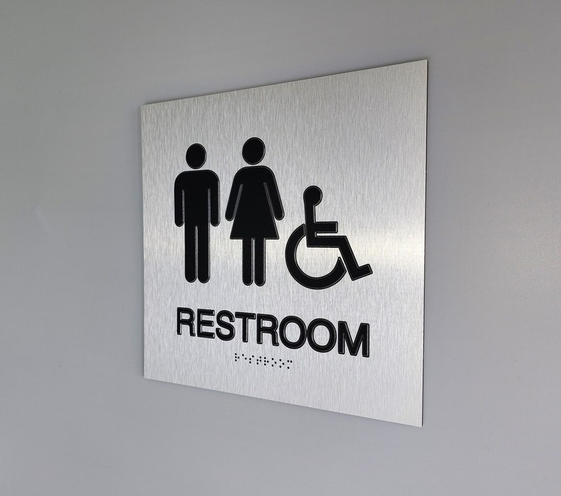 Restroom Sign - All Gender ADA Compliant, Metal Sign and Acryllic Sign ...