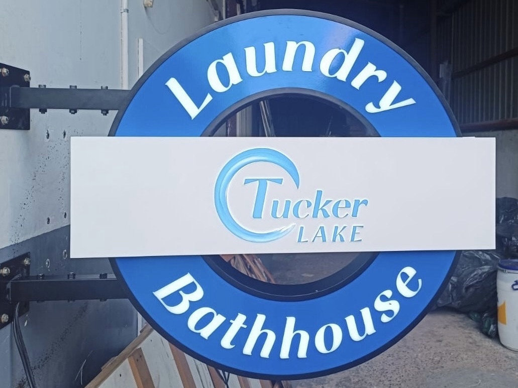 36 Inch Round Double-sided Illuminated Outdoor Sign - Custom CRC Blade ...