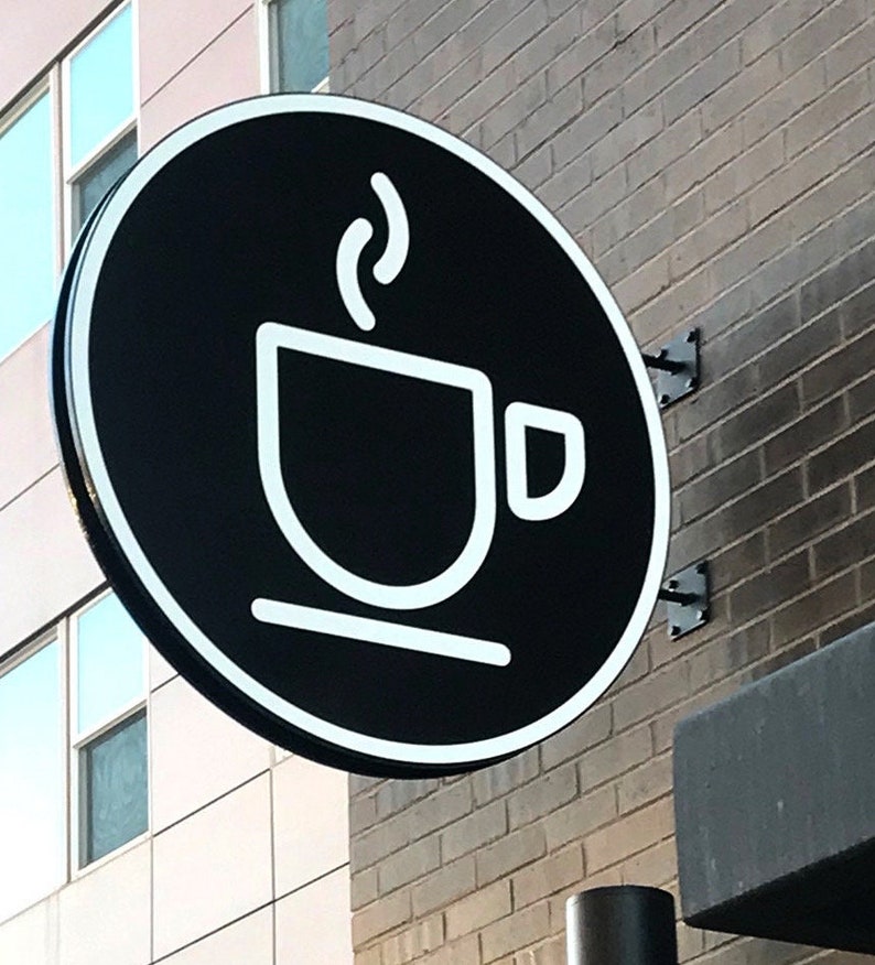 Illuminated Storefront Circle: Double-sided LED Light Box Sign With ...