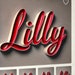 Custom 3D Acrylic Sign - Personalized Non-lit Red ‘lilly’ Logo - Unique ...