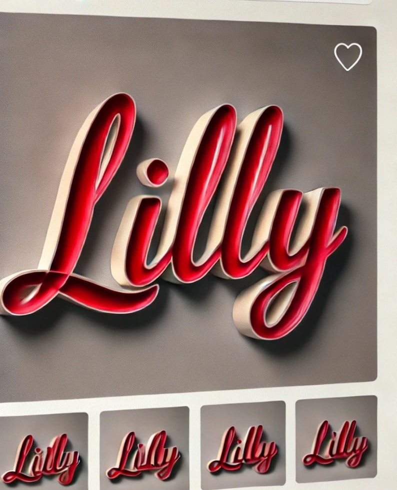 Custom 3D Acrylic Sign - Personalized Non-lit Red ‘lilly’ Logo - Unique ...