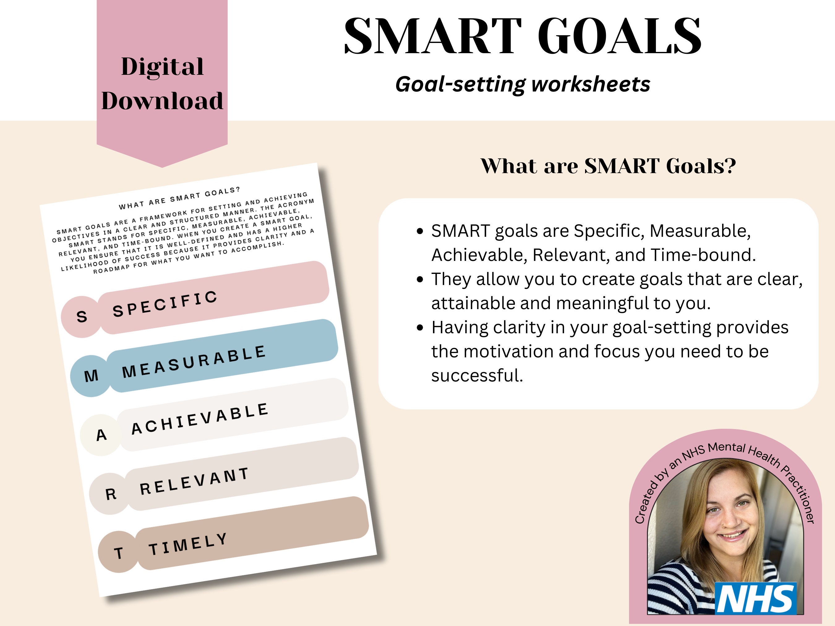 Goal Setting Worksheet / SMART Goals / Goal Planner / Goal - Etsy