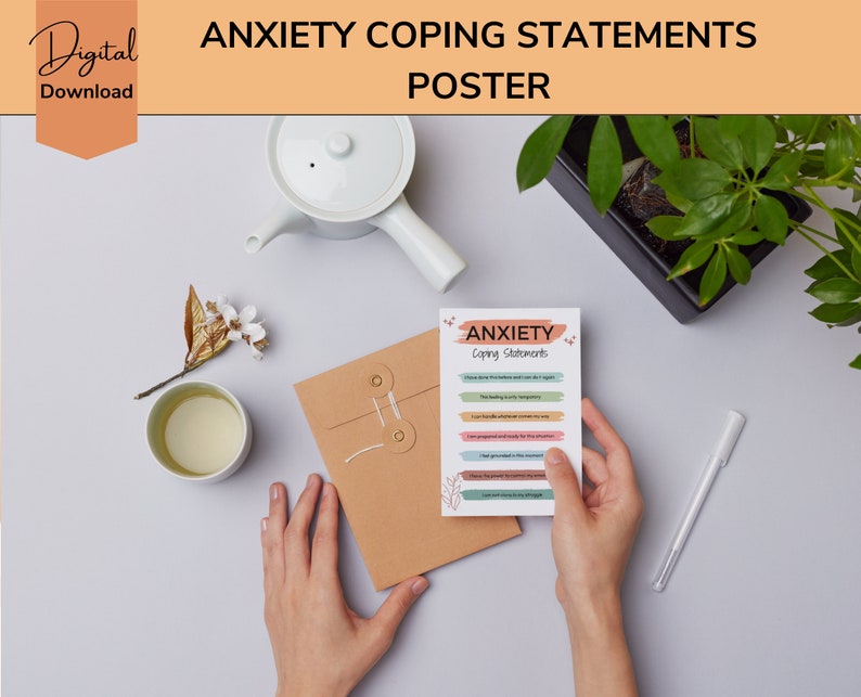 Anxiety Coping Statements Poster Therapy Poster Printable - Etsy