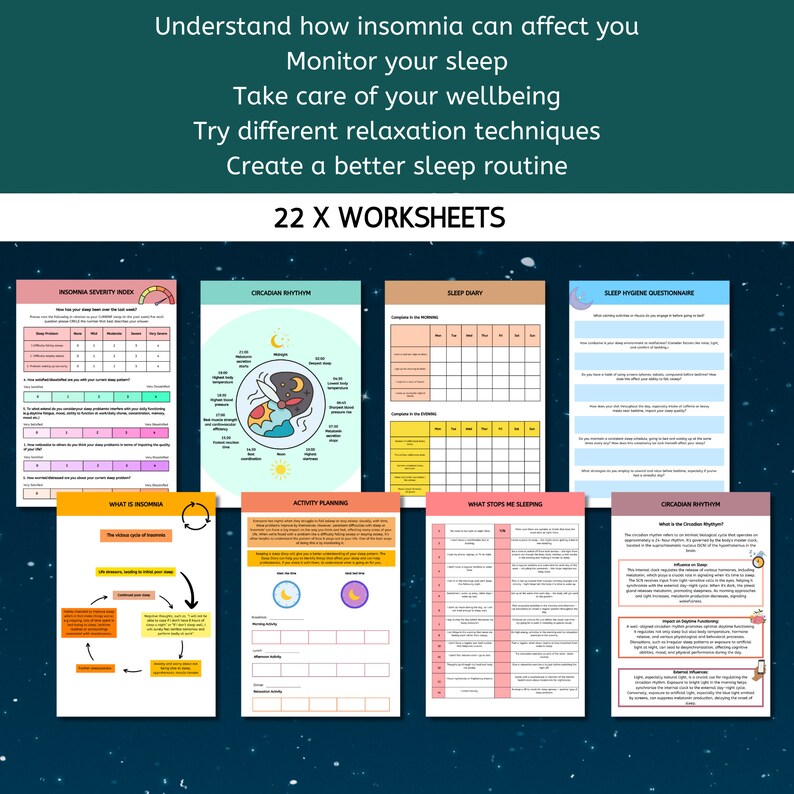 Sleep Hygiene Worksheets, Sleep Tracker, Sleep Habits, Sleep Journal ...