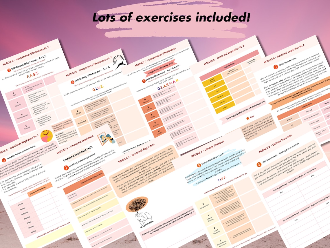 DBT Worksheets for Borderline Personality Disorder, Therapy Worksheets ...