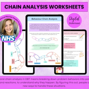 Behavior Chain Analysis Worksheets / DBT Skills / DBT - Etsy UK