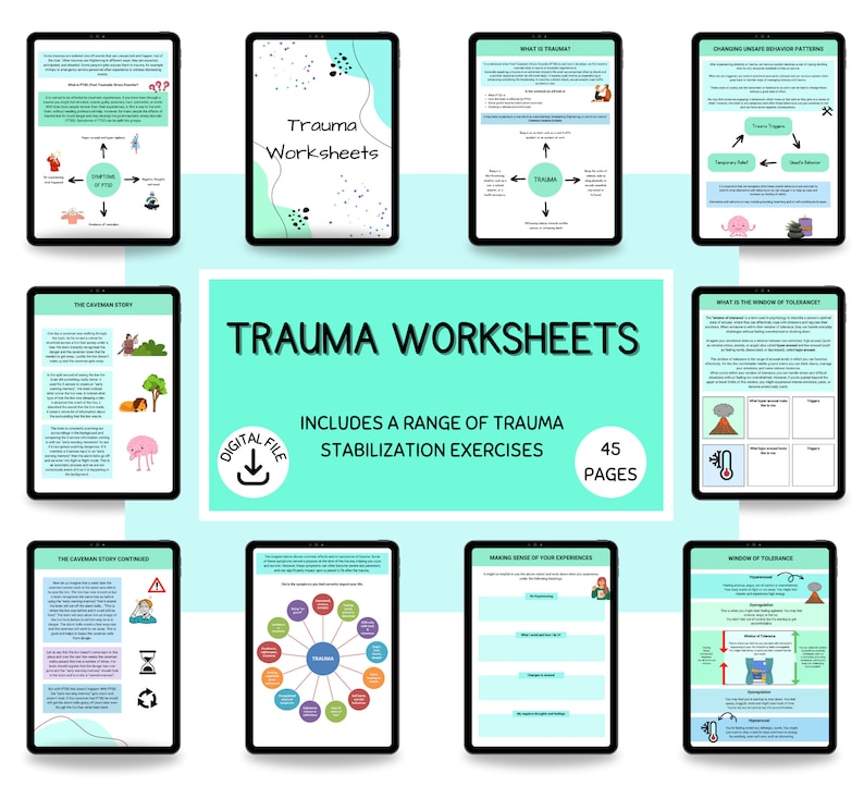 Trauma Workbook, Trauma Therapy Worksheets, Bpd Workbook, PTSD ...