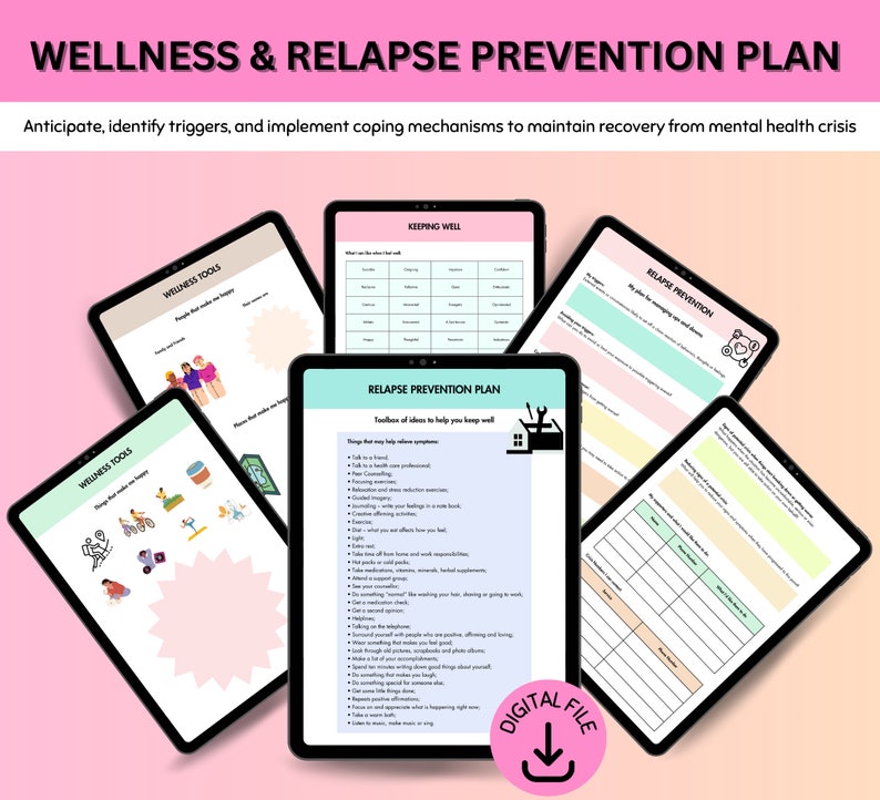 Relapse Prevention Plan, Safety Plan, Coping Skills, Mental Health ...