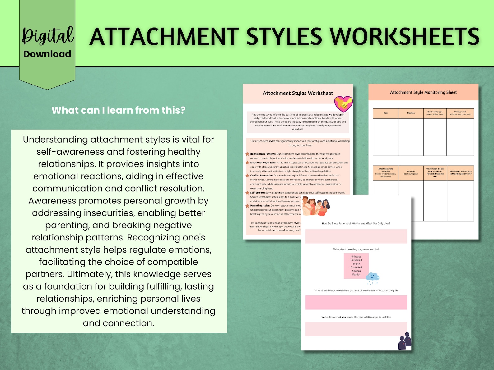 Attachment Styles PDF, Attachment Theory, IFS, Attachment Worksheets ...
