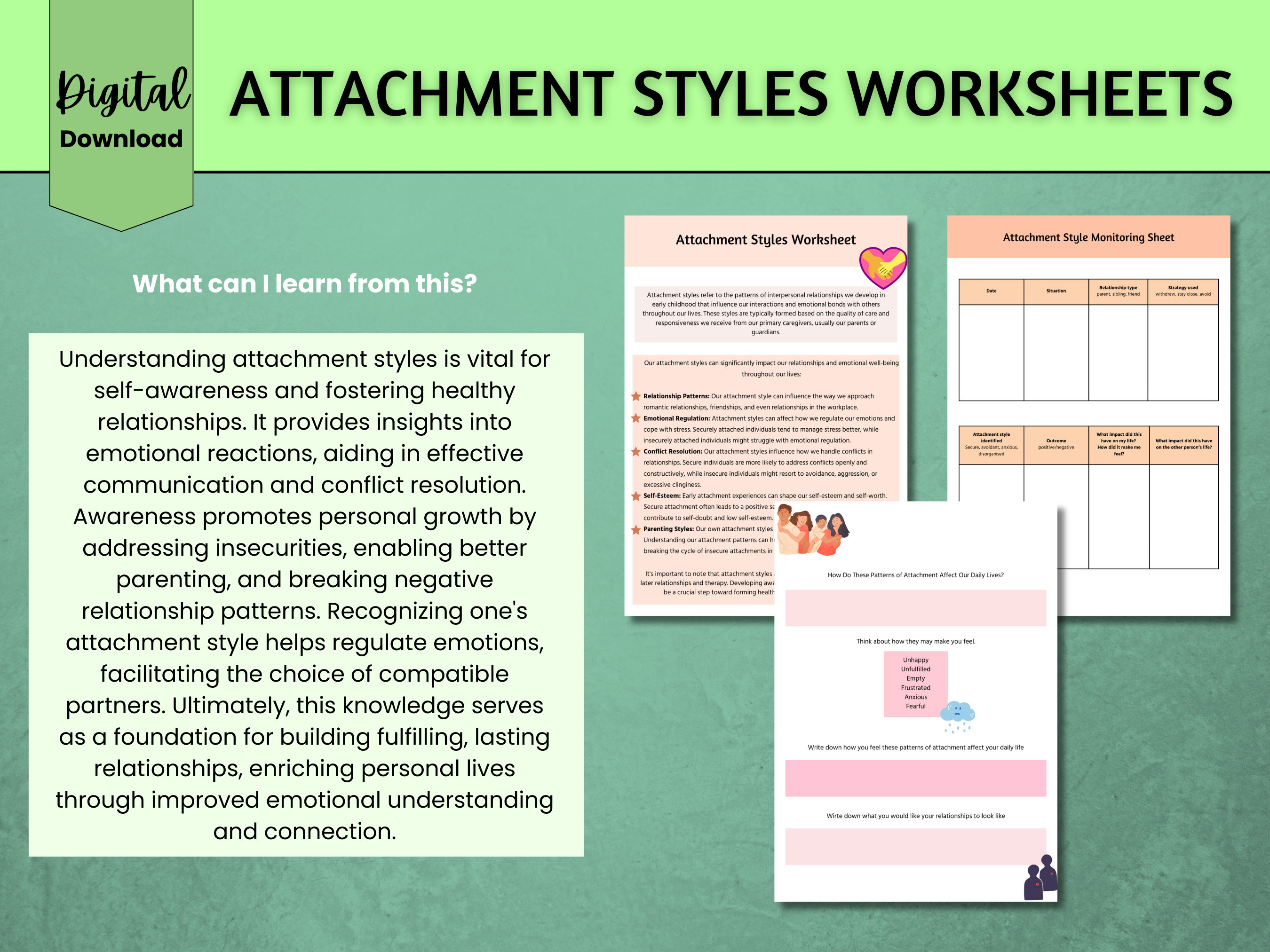 Attachment Styles PDF, Attachment Theory, IFS, Attachment Worksheets, Attachment Parenting ...