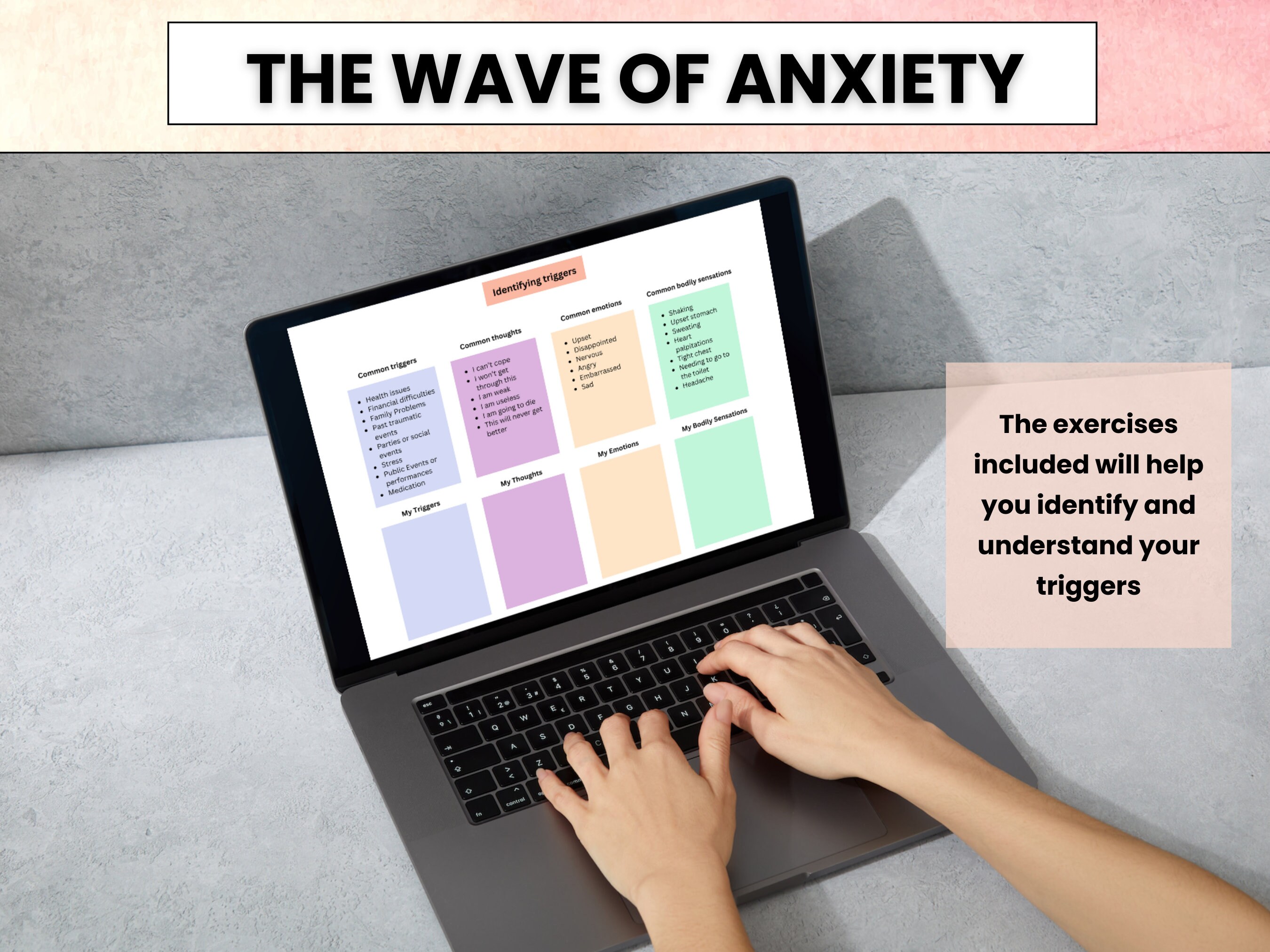 The Wave of Anxiety, Anxiety Triggers, Anxiety Worksheets, Coping ...