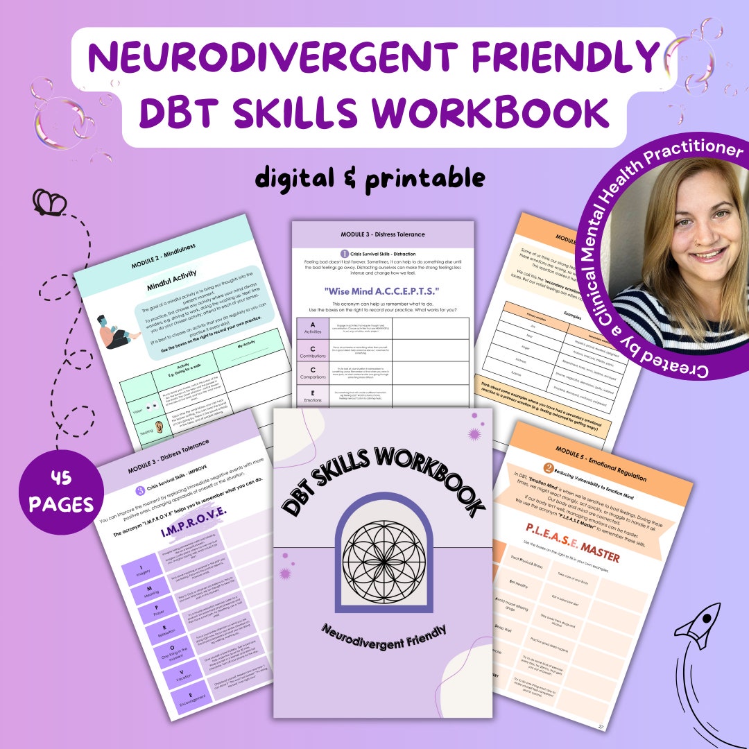 Neurodivergent Friendly DBT Worksheets, DBT Skills, Dbt Emotional ...