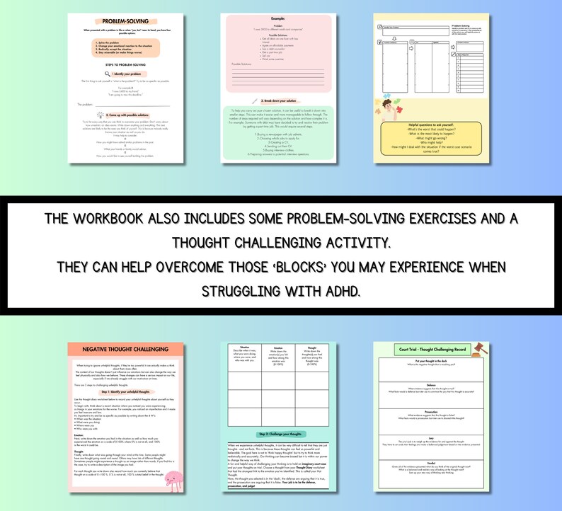 ADHD Planner & Workbook for Emotional Regulation, Feelings Wheel ...