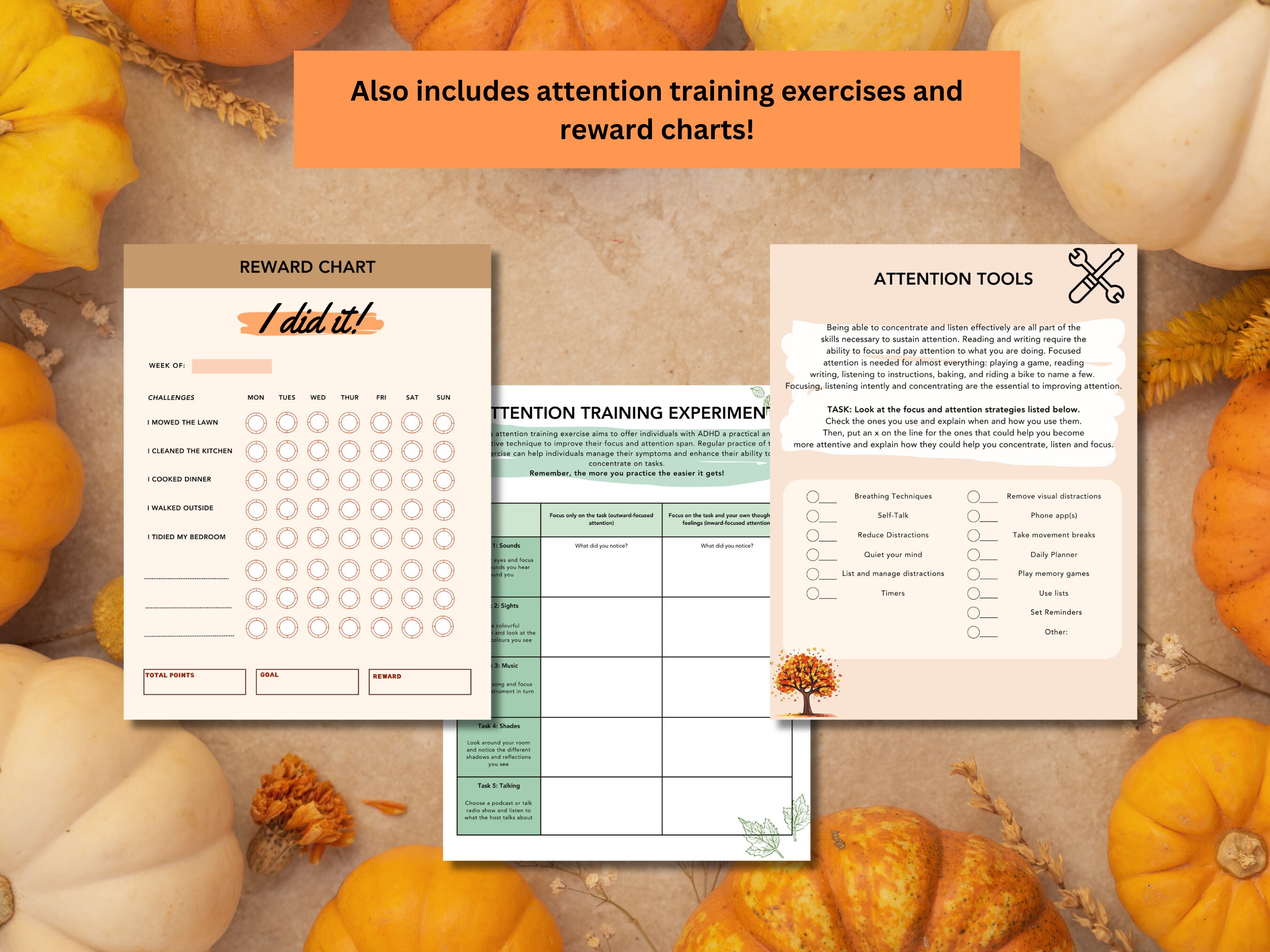 ADHD Digital Planner Fall Edition, ADHD Workbook, Neurodivergent ...