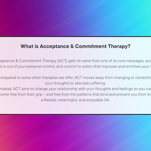 Acceptance and Commitment Therapy Worksheets, ACT Worksheets, Anxiety ...