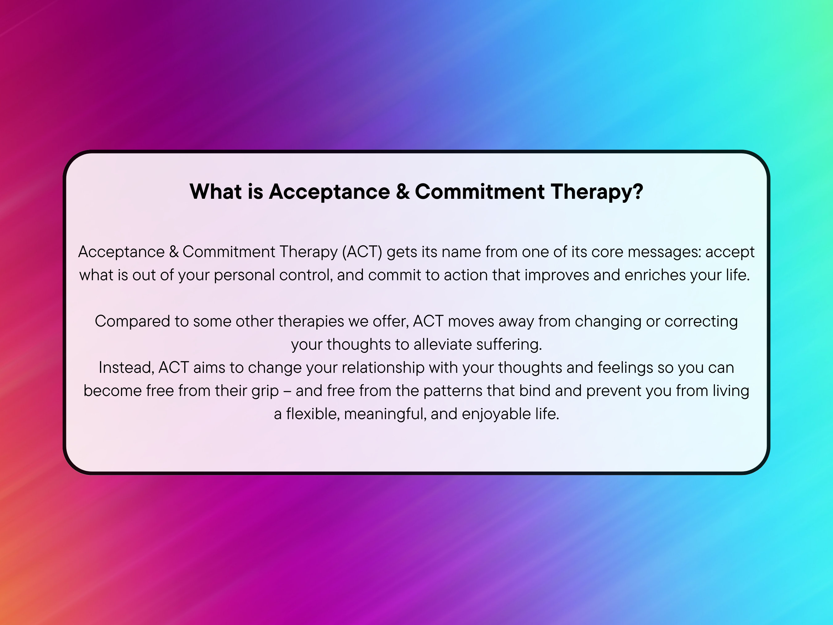 Acceptance and Commitment Therapy Worksheets, ACT Worksheets, Anxiety ...
