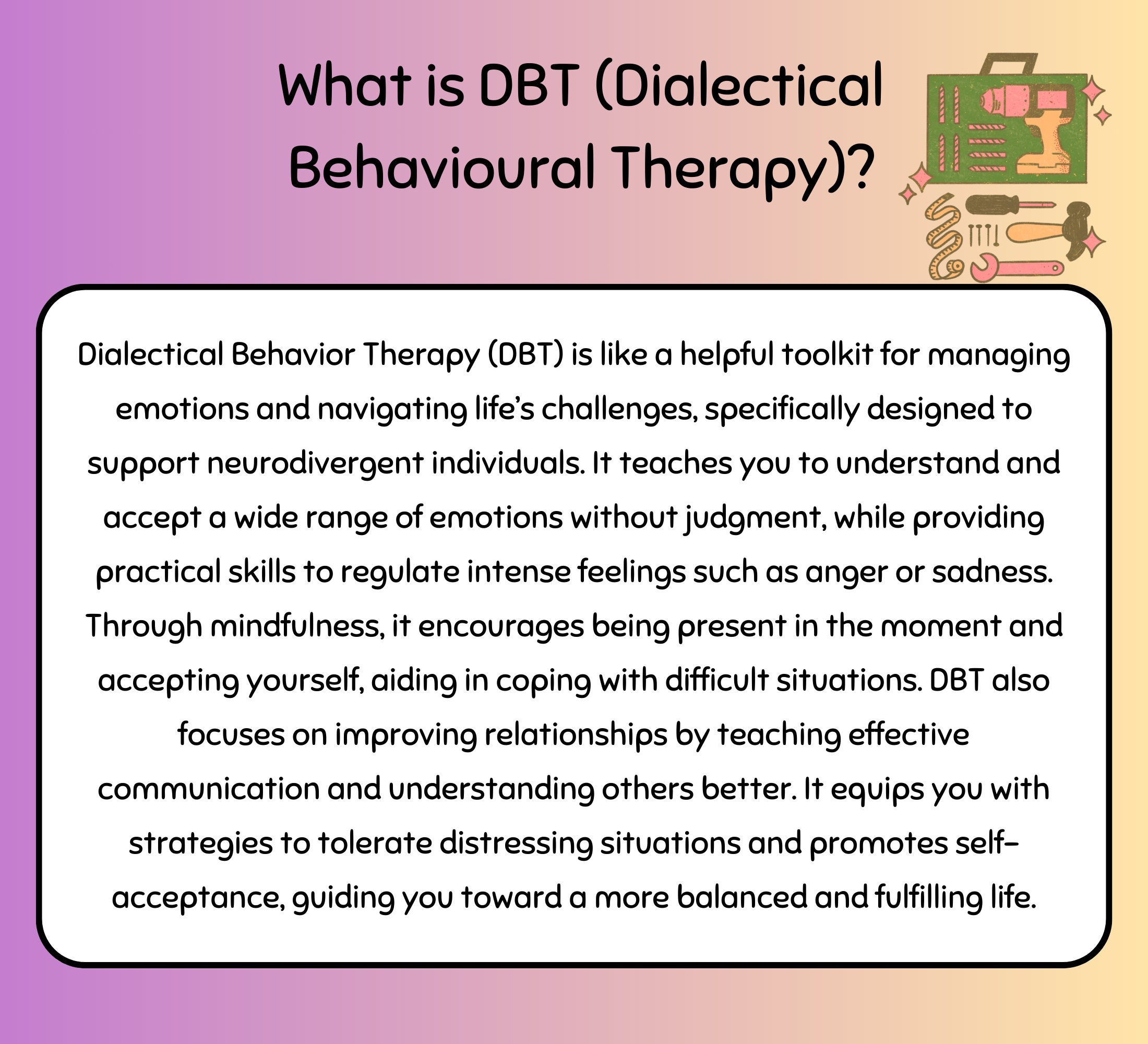Neurodivergent Friendly DBT Skills, DBT Worksheets, DBT, Emotional ...