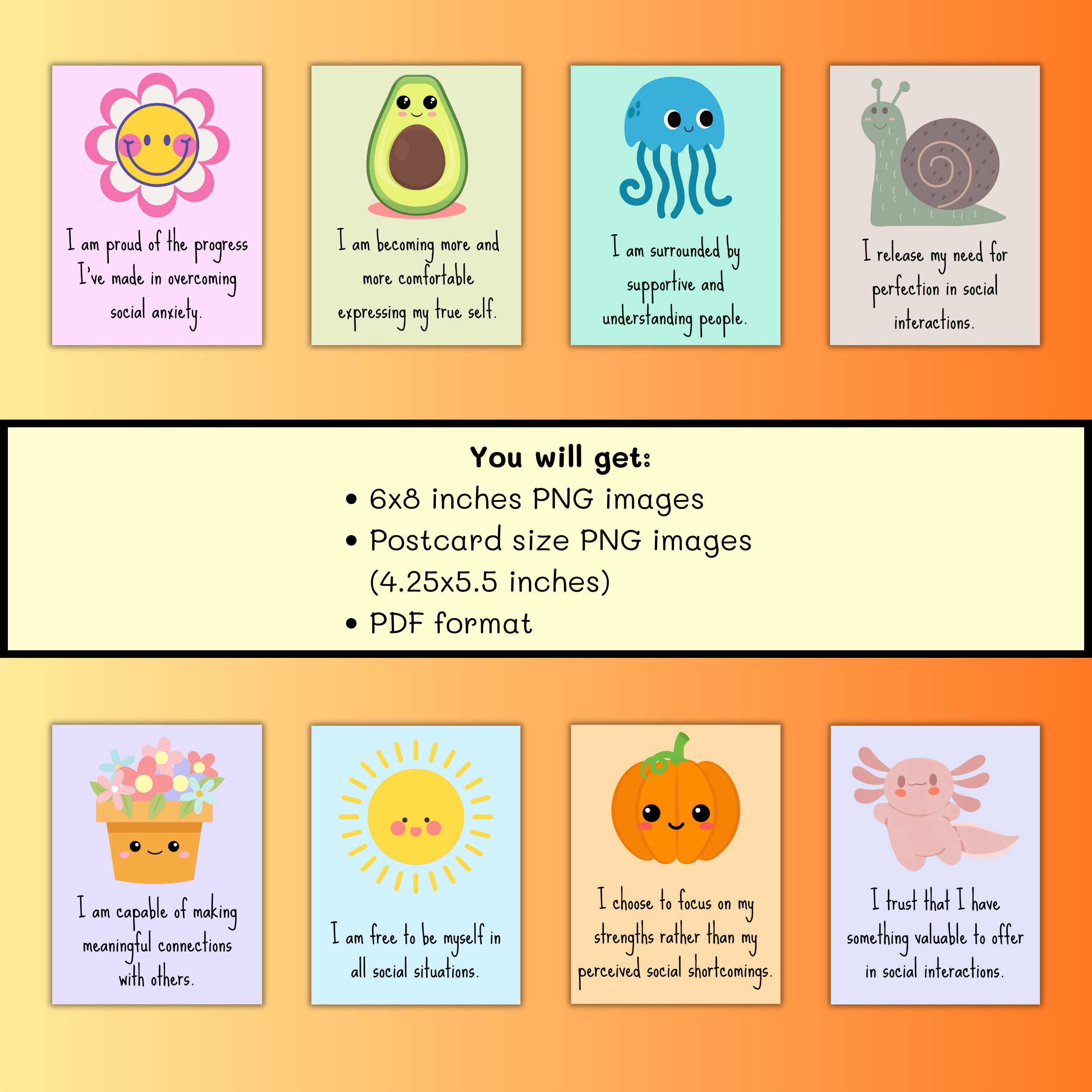 Social Anxiety Affirmations, Affirmation Cards, Anxiety Coping Skills ...