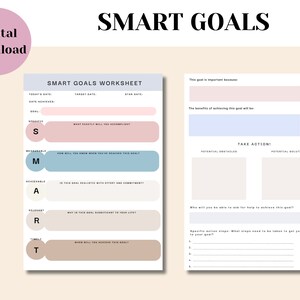 Goal Setting Worksheet / SMART Goals / Goal Planner / Goal Tracker ...