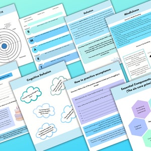 ACT Worksheets, Acceptance and Commitment Therapy, Therapy Worksheets ...