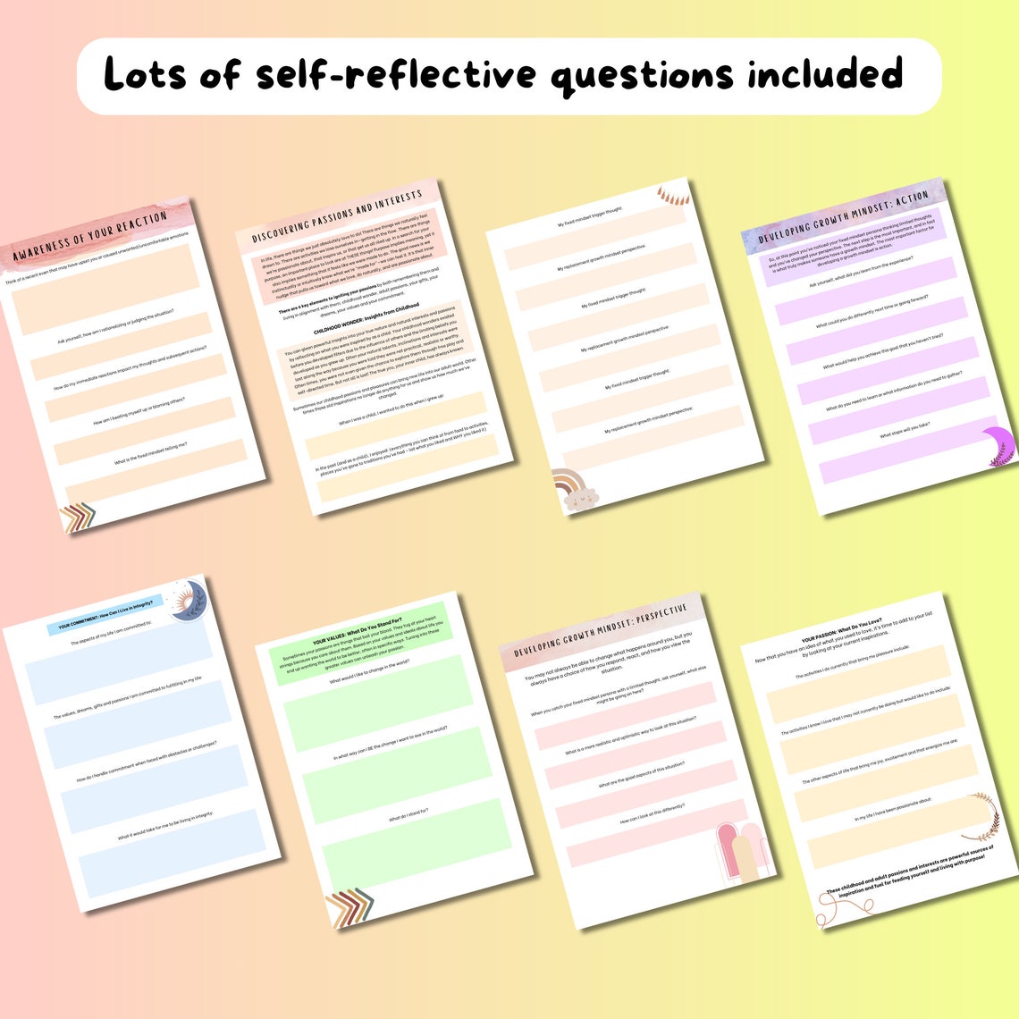 Growth Mindset Therapy Worksheets, Growth Mindset Journal, Therapy ...