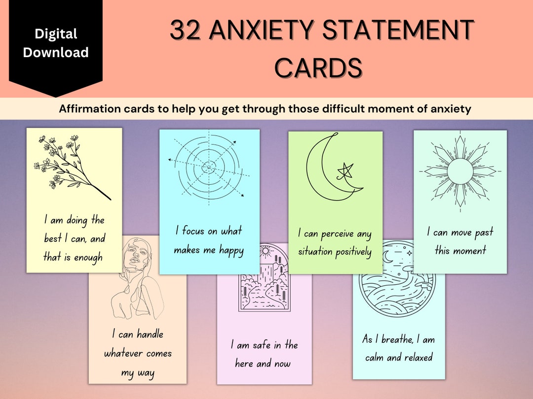 Anxiety Cards | Affirmation Cards for Anxiety | Coping Skills | Therapy ...