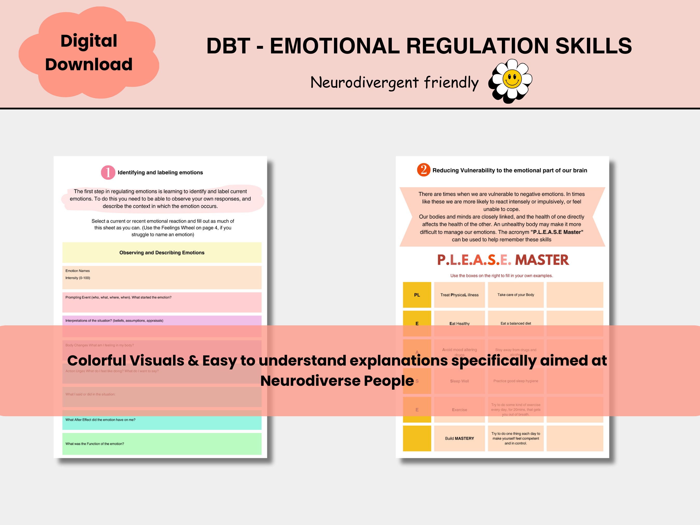 DBT Emotional Regulation Skills Neurodivergent Friendly DBT Skills DBT ...