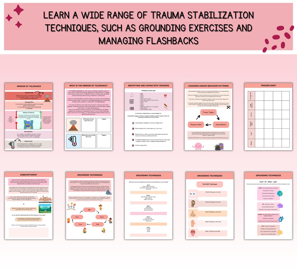 Trauma Healing Workbook, Therapy Worksheets, Trauma Therapy, PTSD ...