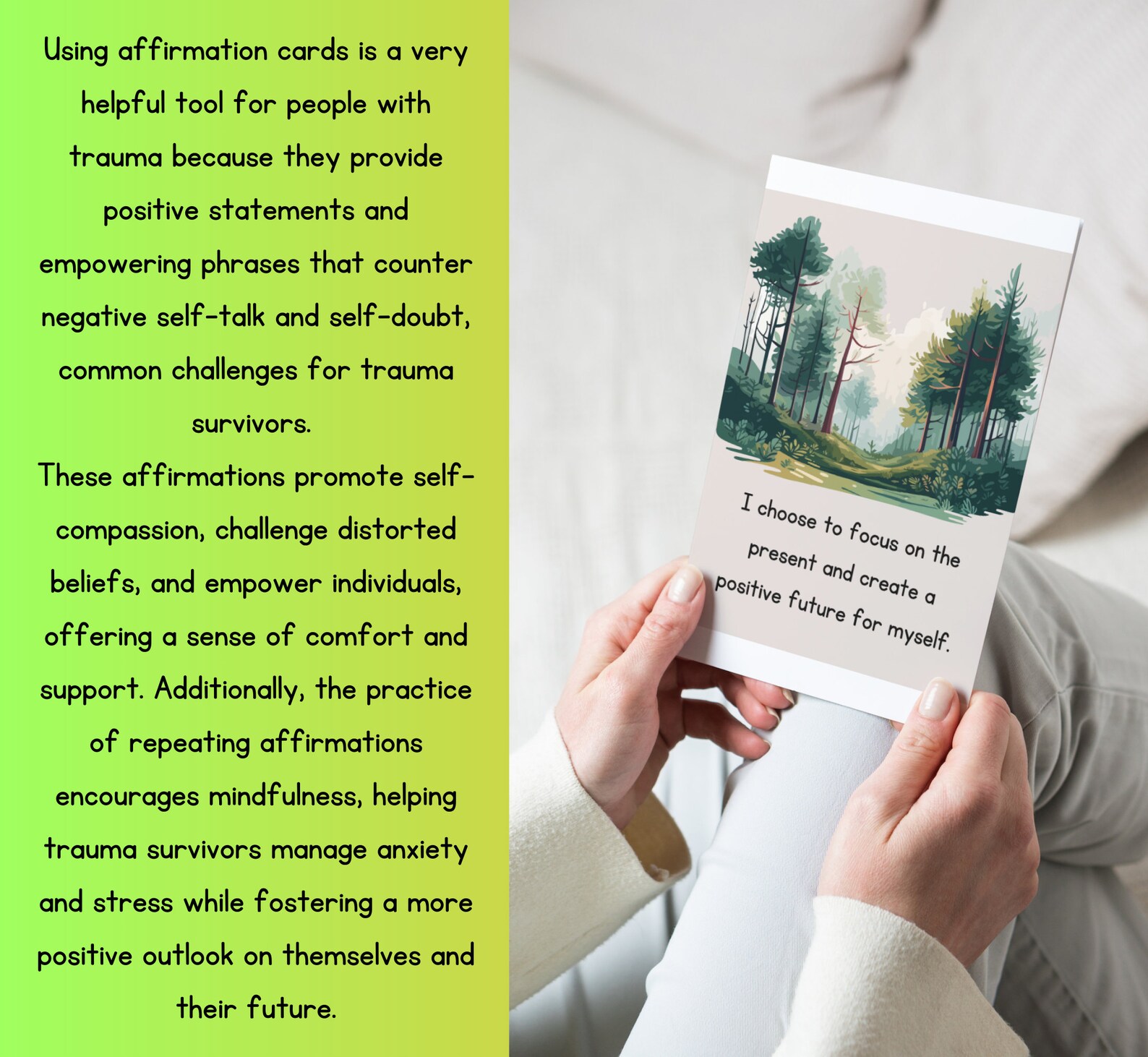 Affirmation Cards for Trauma, PTSD, Trauma Therapy, Positive Quote ...