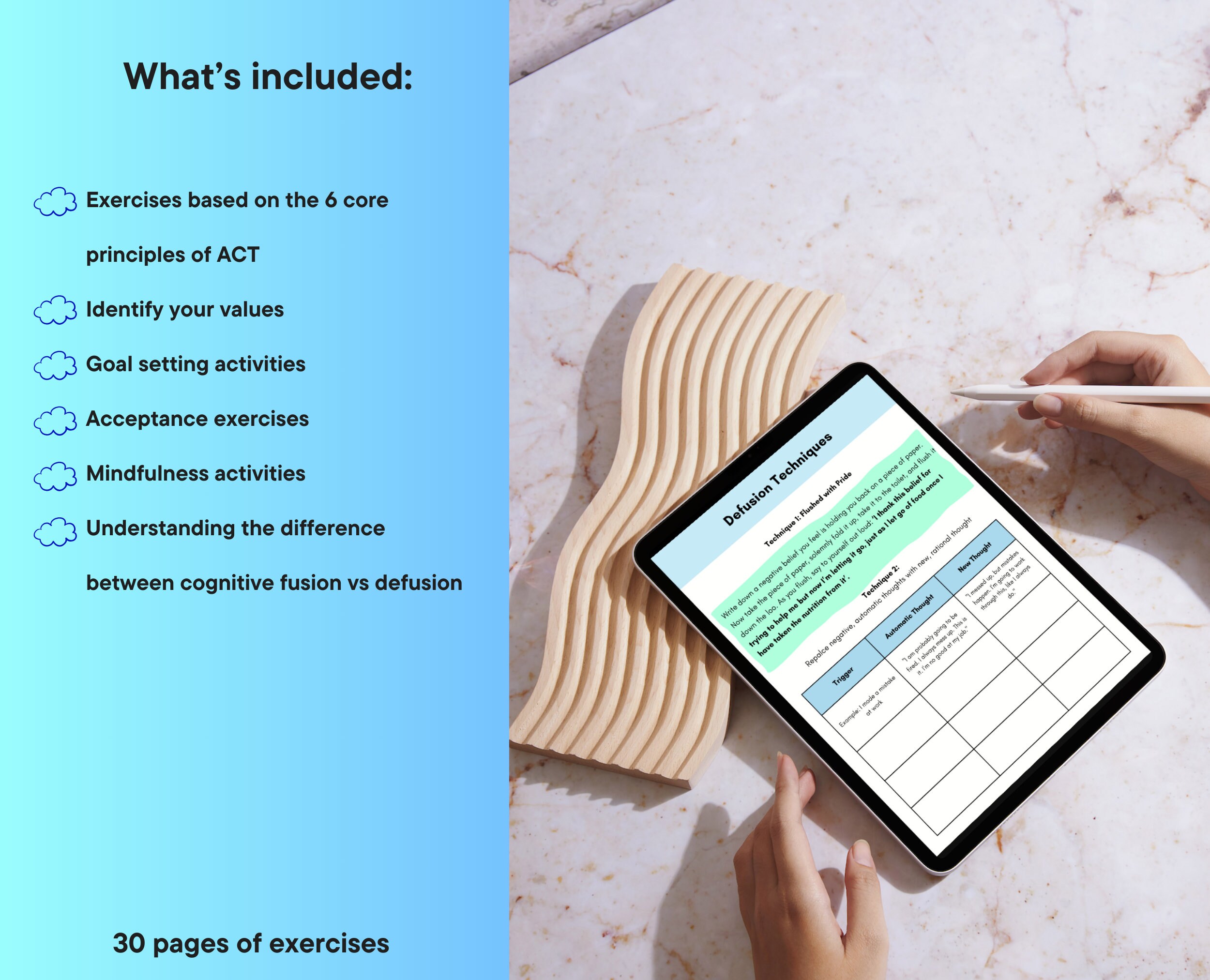 ACT Worksheets, Acceptance and Commitment Therapy, Therapy Worksheets ...