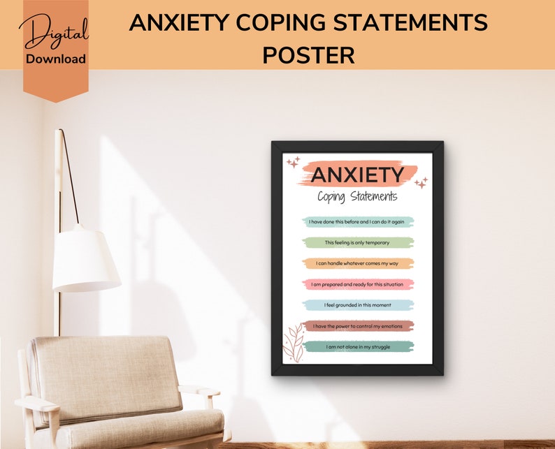 Anxiety Coping Statements Poster Therapy Poster Printable - Etsy