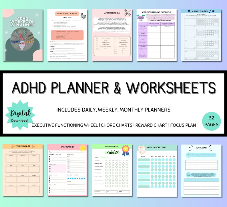 ADHD Planner & Workbook for Emotional Regulation, Feelings Wheel ...