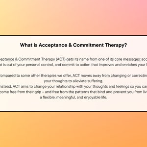ACT Therapy Worksheets, Acceptance & Commitment Therapy, Therapy ...