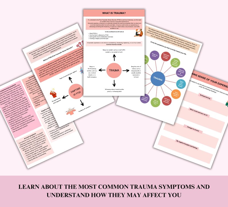 Trauma Worksheets, PTSD Workbook, Healing From Trauma, Trauma Therapy ...