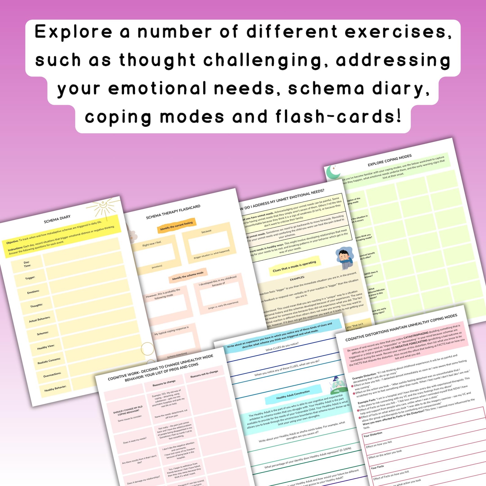 Schema Therapy Worksheets, Schema, Schema Modes, Therapist Tools ...
