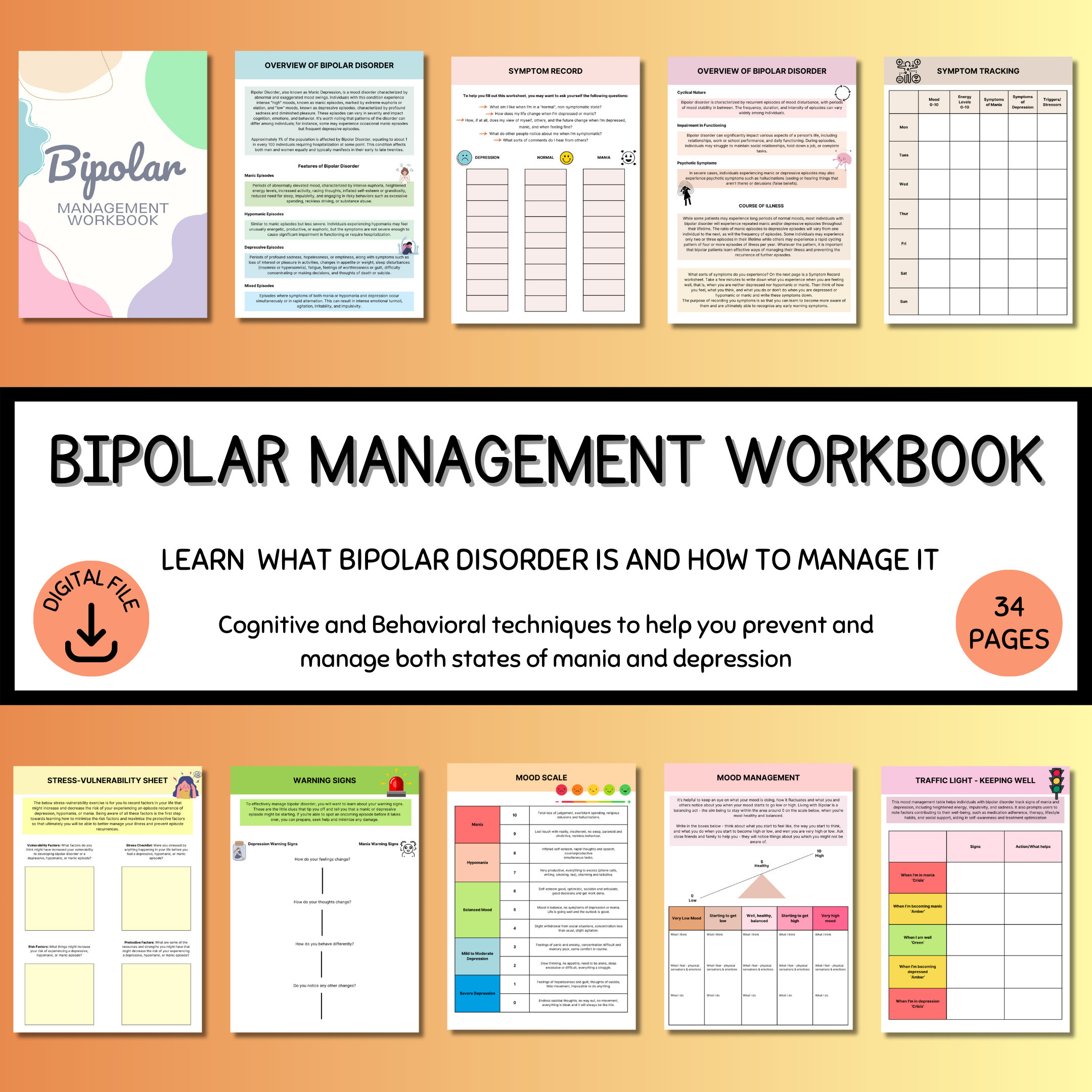 Bipolar Management Workbook, Bipolar Disorder Therapy, Therapy ...