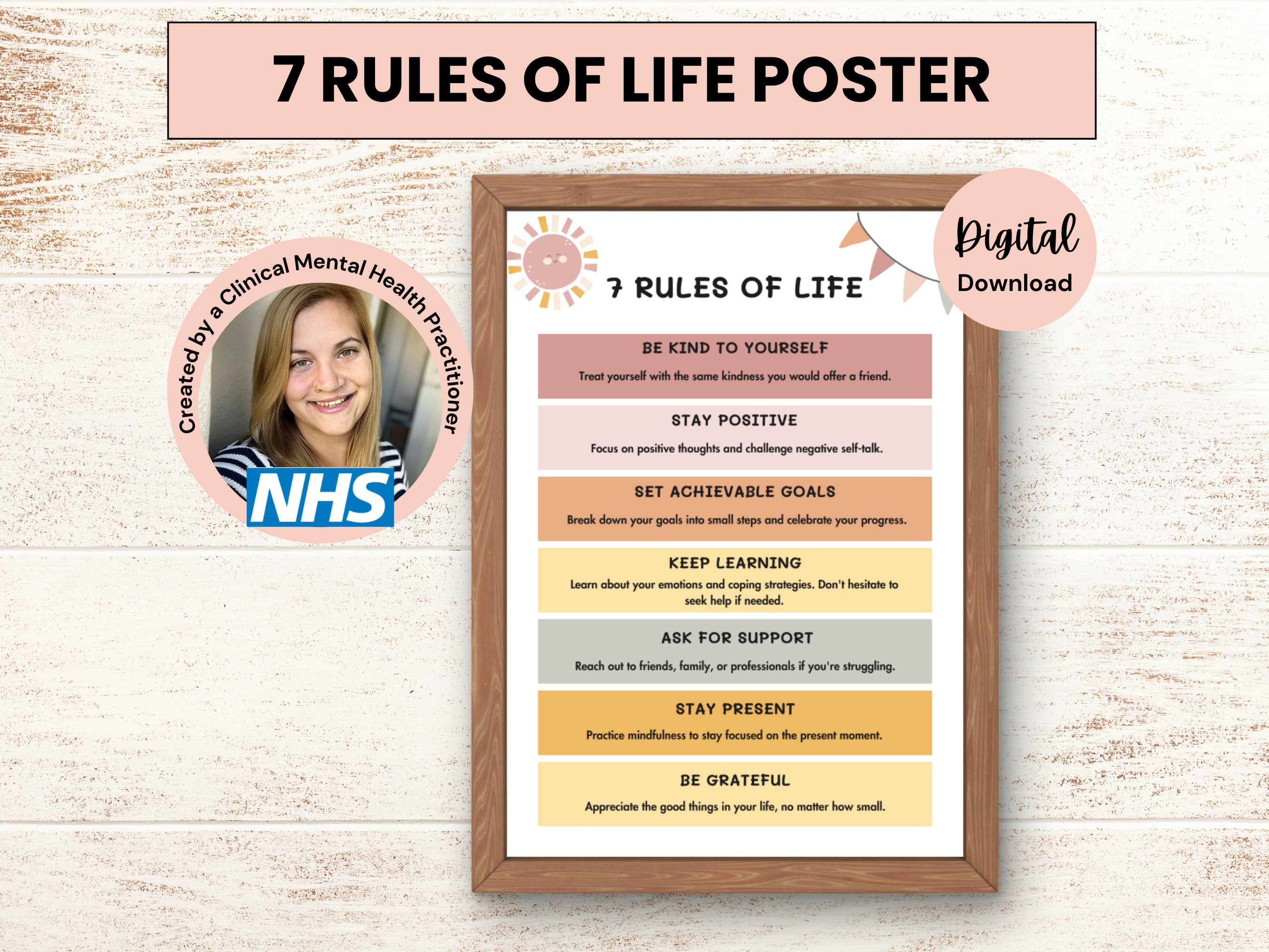 7 Rules of Life Poster Mental Health Poster Digital - Etsy