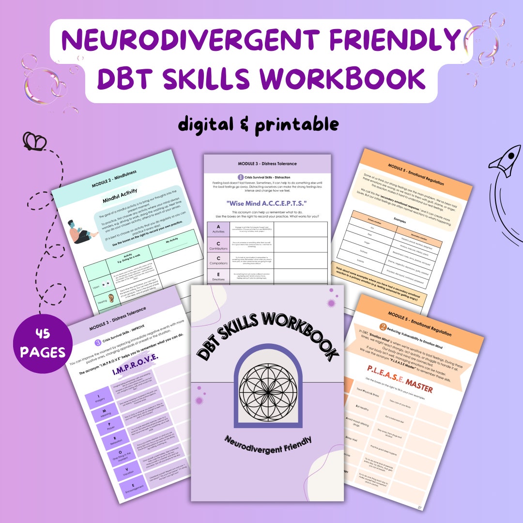 Neurodivergent Friendly DBT Worksheets, DBT Skills, Dbt Emotional Regulation, Coping Skills, Bpd ...