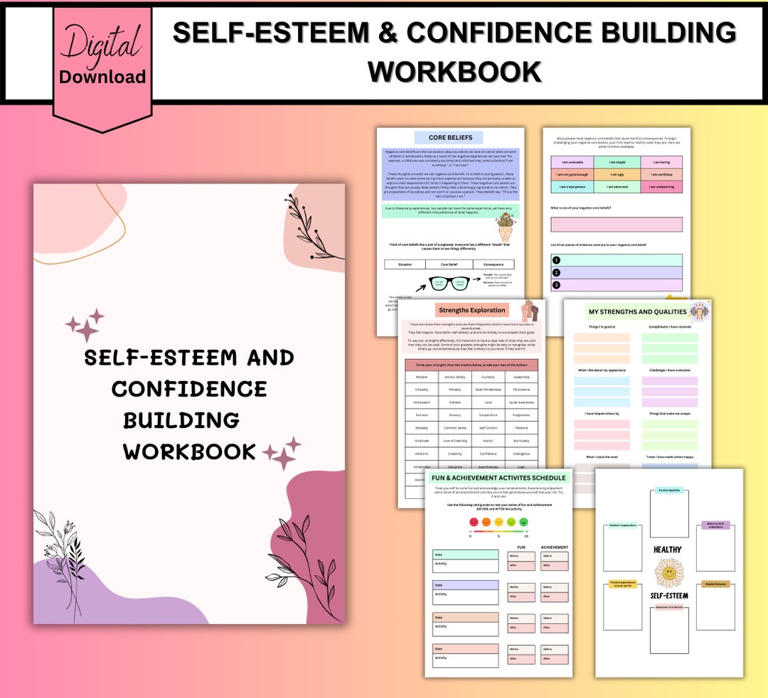 Self Esteem Worksheets, Therapy Worksheets, Self Confidence Worksheets ...