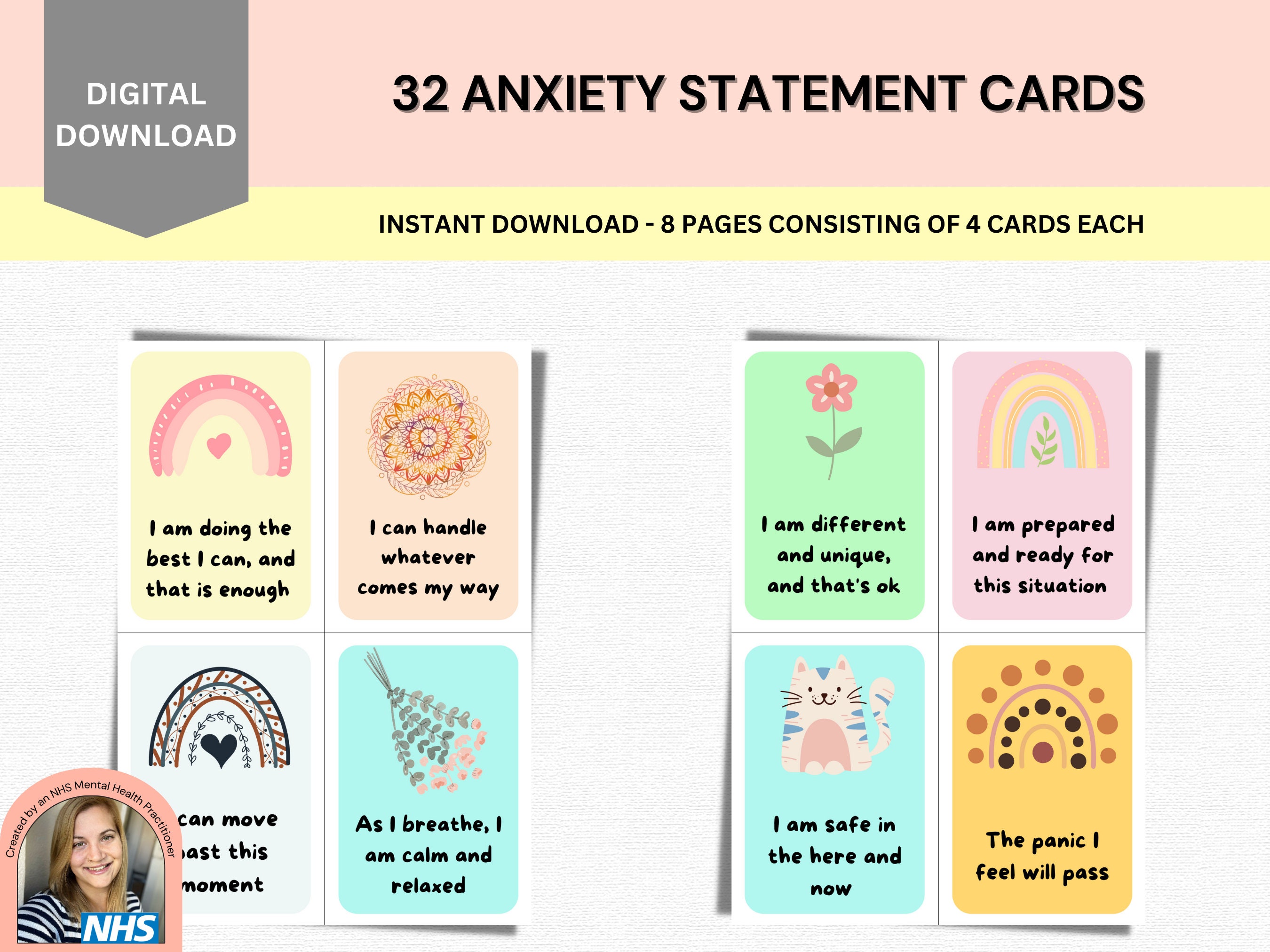 Affirmation Cards Positive Quote Flash Cards Coping Skills - Etsy