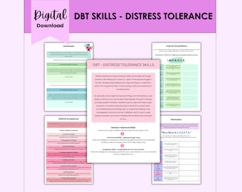 DBT Skills Cheat Sheets, DBT Worksheets Bundle Set, Therapy Coping ...