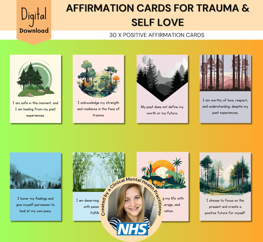 Affirmation Cards for Trauma PTSD Trauma Therapy Positive - Etsy UK