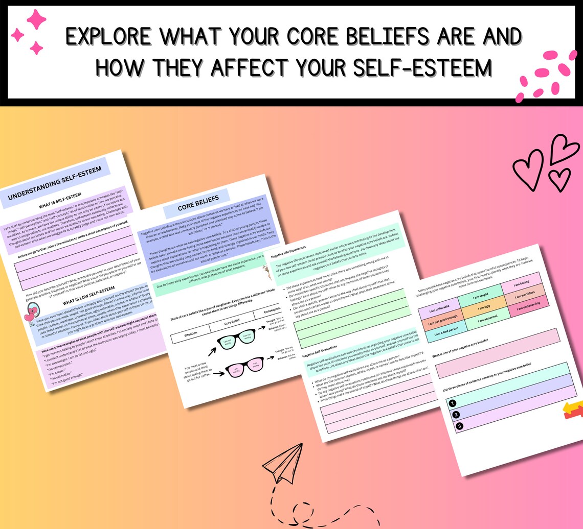 Self Esteem Worksheets, Therapy Resources, Social Psychology, Self Care ...