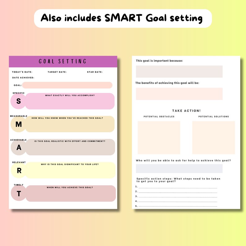 Growth Mindset Therapy Worksheets, Growth Mindset Journal, Therapy ...