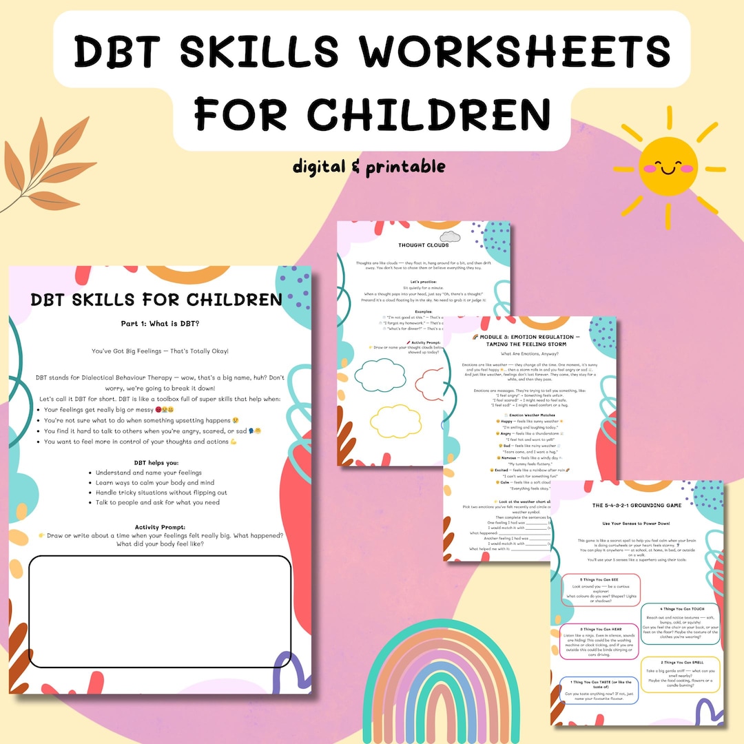 DBT Skills Workbook for Children, Adolescent DBT Tools, Neurodivergent ...
