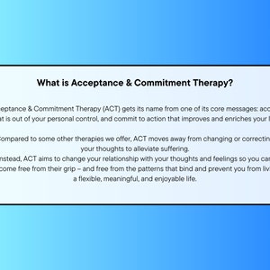 ACT Worksheets, Acceptance and Commitment Therapy, Therapy Worksheets ...