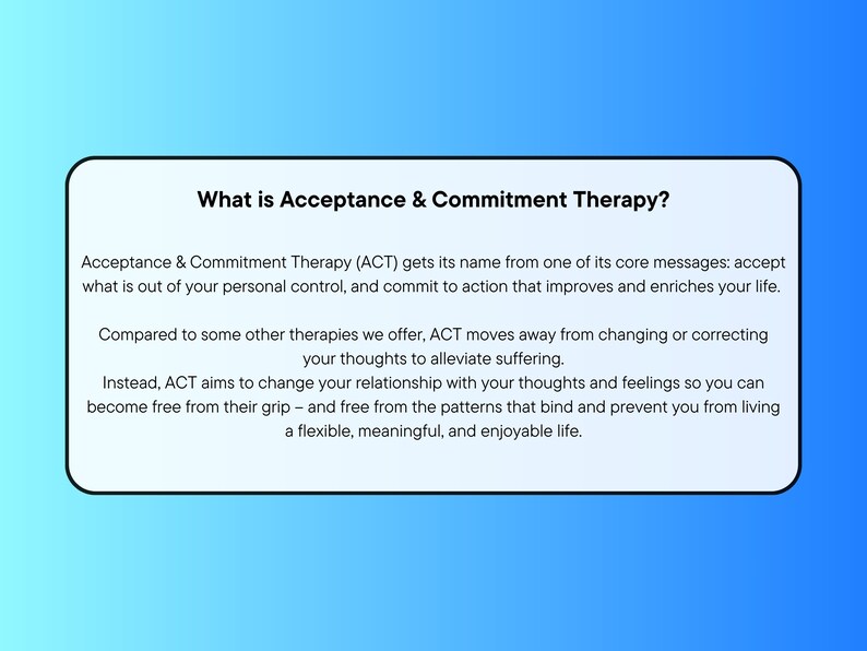 ACT Worksheets, Acceptance and Commitment Therapy, Therapy Worksheets ...