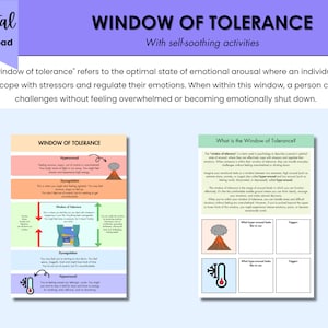 Window of Tolerance, Coping Skills, DBT Skills, Therapy Worksheets ...