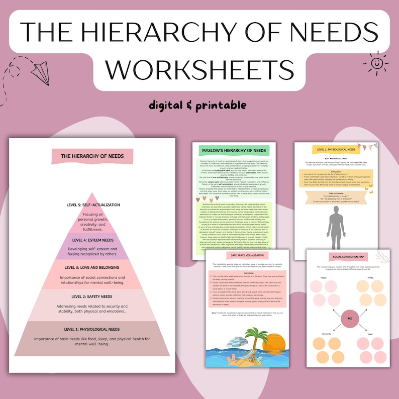 Maslow's Hierarchy of Needs Workbook: Self-esteem & Mental Health ...